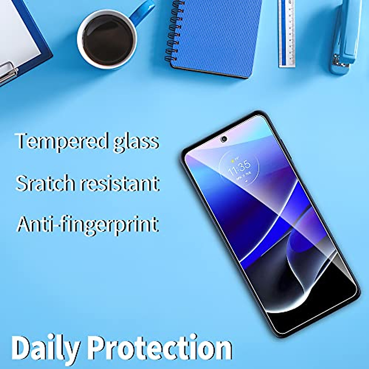 DEERLAMN [3 Pack] for Motorola Moto G Stylus 5G 2022/ Moto G Stylus 2022 Screen Protector,9H Hardness HD Clear Anti Scratch Tempered Glass