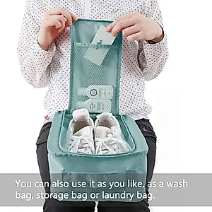 BUYGOO 5Pack Travel Shoe Bags, Portable Large Shoe Bags Waterproof with Zipper Closure - Multi-colored 5