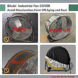 Bitubi Industrial Drum Fan Cover,Waterproof Outdoor Fan Covers,Compatible for 24 Inch Heavy Duty Metal Industrial Drum Fan,Black