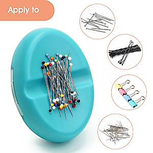 Coitak Magnetic Sewing Pincushion with 100 Plastic Head Pins, Magnetic Pins Holder for Sewing Quilting