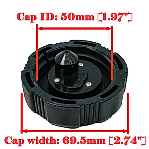 JMCHstore Vent Go kart Thread Gas Cap For Coleman KT196, Hammerhead GTS 150 150cc, Screw on Gas Lid TrailMaster Blazer MID XRX 150cc, 200cc 196cc 212cc Go kart Twist on Fuel Tank Lid