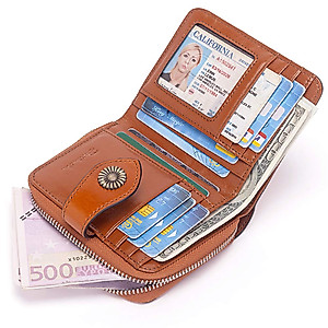 BOSTANTEN Womens Leather Wallets RFID Blocking Large Capacity＆Leather 15.6 inch Laptop Backpack Computer Bag