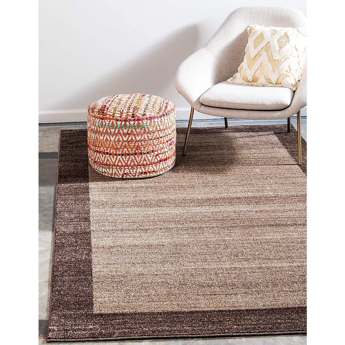 Unique Loom Del Mar Collection Area Rug - Abigail (10' x 13' 1" Rectangle, Light Brown/ Beige)