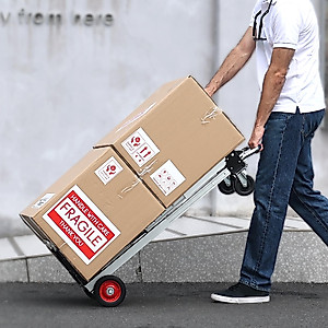 VEVOR Aluminum Folding Hand Truck, 2 in 1 Design 400 lbs Capacity, Heavy Duty Industrial Collapsible cart, Dolly Cart with Rubber Wheels for Transport and Moving in Warehouse, Supermarket, Garden