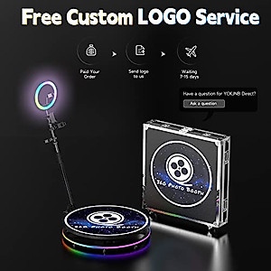 YCKJNB 360 Photo Booth 31.5" Machine with Flight case,3 People Stand,Free Custom Logo with Extra Replacement Accessories,Software APP Control, Rotating Platform Auto Slow Motion Spinner Camera Booth