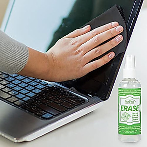 ForPro Erase Instant Glass & Screen Cleaner Kit, for TV Screens, Smartphones, Eyeglasses, Mirrors - Includes 3.3 Oz. Bottle and Microfiber Cleaning Cloth (Pack of 3)
