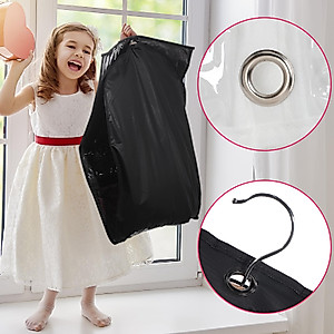 Paterr 10 Pcs 50 Inch Transparent Dance Costume Garment Bag Plastic Dance Garment Cover with Zippered Pocket Clothes Protectors for Hanging Clothes Dance Costume Organizer for Travel Storage(Black)