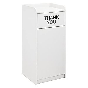 Global Industrial Wooden Waste Receptacle with Tray Top, 36 Gallon, Gray
