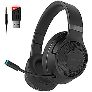 2.4Ghz Wireless Gaming Headset for PC, PS5, PS4, MacBook, with Microphone, Over-Ear Bluetooth Gaming Headphones for Cell Phone, Soft Earmuff - 40 Hours Playtime, Only Wired Mode for Xbox Series