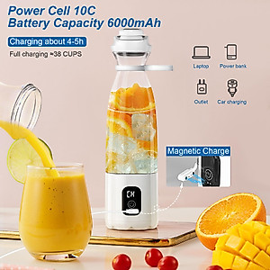 Portable Blender, Personal Blender -for Shakes and Smoothies, 300W Powerful Smoothie Blender, 3X More Power than Mini Travel Blender |OUSMIN Blender Bravo (White, 4th Gen|Basic Version)