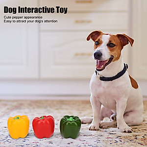 Dog Squeaky Chew Toys,Cute Pepper Shape Teeth Grinding,Cuddly Soft Toy for Dogs,Interactive Boredom Relief Bite Resistant Squeaky Squeeze Dog Toy for Medium Dogs