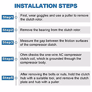 ECCPP A/C Clutch 2001-2007 Fit for Chrysler Town & Country 3.3L 3.8L 2001-2007 Fit for Dodge Grand Caravan 3.8L AC Compressor Clutch Assembly Kit