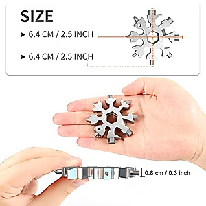 Aitsite 18 in 1 Snowflake Multi Tool Portable Stainless Steel Multi Opener Tool Ideal Gadgets Gift for Travel Camping Adventure Daily Kit with Gift Box
