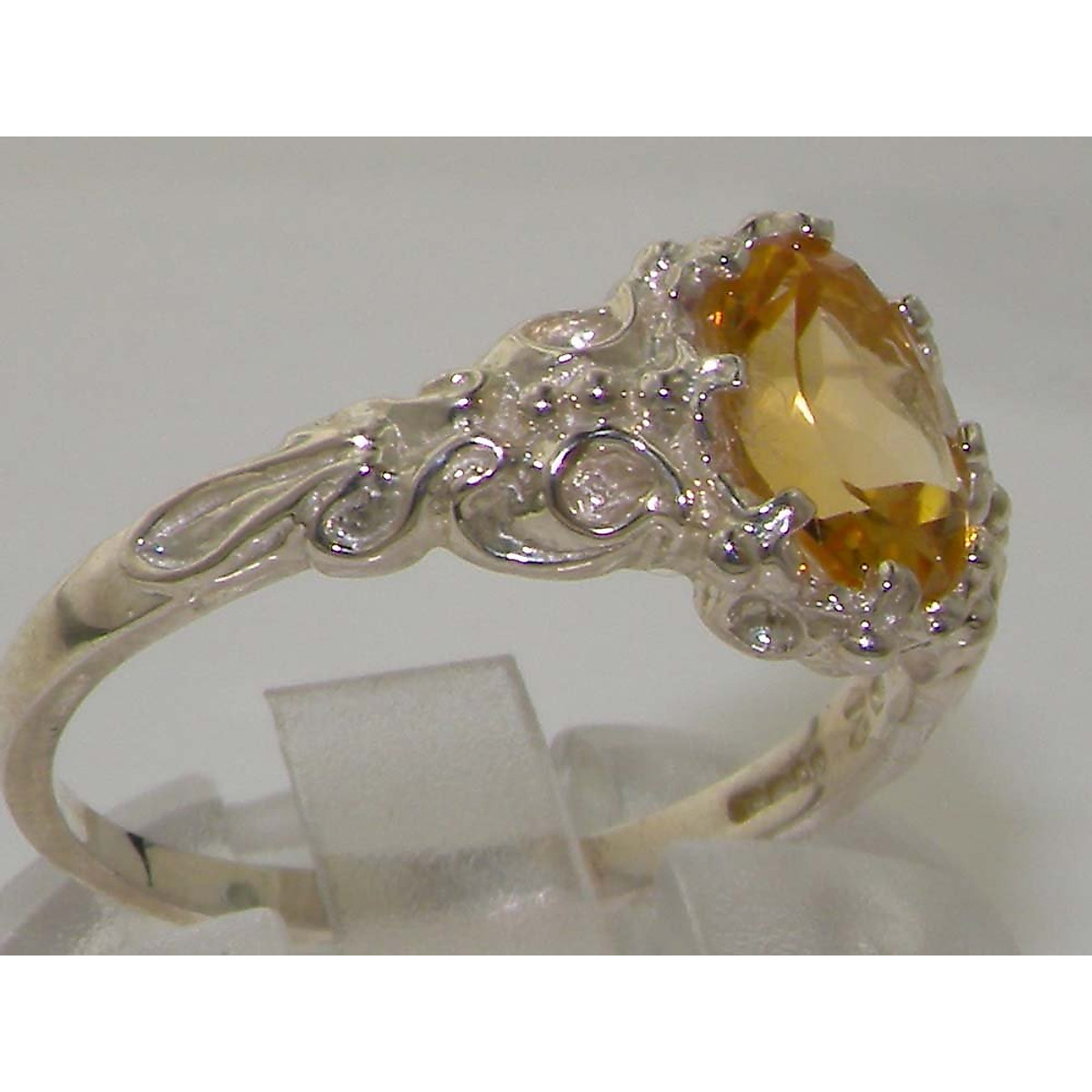 LetsBuyGold 925 Sterling Silver Natural Citrine Womens Promise Ring - Size 7.5