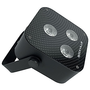 3 Rockville MINI RF3 Black RGBWA+UV DJ/Party LED Wash Lights+4-Ch. RF Par Remote