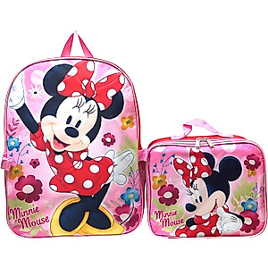Minnie Mouse Girl's 16" Backpack W/Detachable Lunch Box