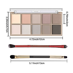 Topcent Sweet Mint 10 Colors Eyeshadow Palette, 2Pcs Smooth Matte Eyeshadow Makeup Palette, High Pigmented, Blendable Long Lasting Neutral Eye Palette with Professional Eyeshadow Brush (04and05)