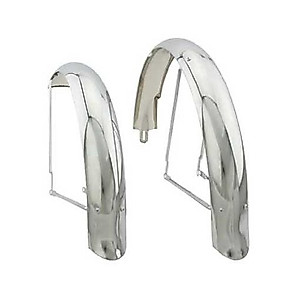 Lowrider 26" Flared Adjustable Balloon Fender Set Chrome. for Bicycles, Bikes, for 26" Bike, Beach Cruiser.