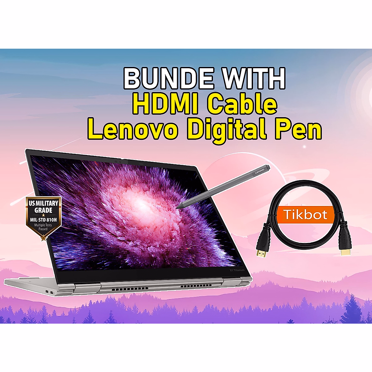 Lenovo ThinkPad X1 Titanium Yoga 13.5" 2-in-1 Touch 2K(2256 x 1504) Ultra-Slim Laptop EVO i7-1160G7 Wi-Fi 6 450nits 2xThunderbolt4 Win11 Pro w Digital Pen & HDMI (16GB RAM | 512GB PCIe SSD)