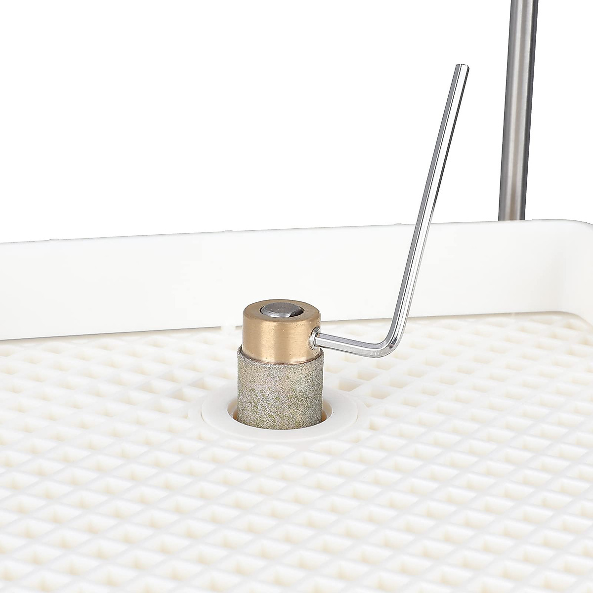 Lifancy Stained Glass Grinder, Portable Glass Grinder with 5/8" + 1" Replaceable Diamond Grinder Bit + Acrylic Bezel (110 V, 65 W,Red)