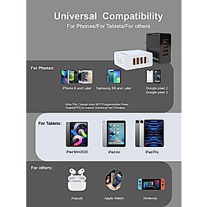 USB Wall Charger,Arttron 30W 4-Port USB Wall Charger Adapter,USB Charging Stations Lightweight Design,Foldable Wall Plug Multiport Charger for iPhone iPad Tablets Smartphones, Home Office Use