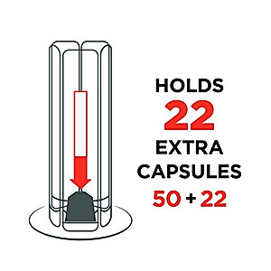 BluePeak Nespresso Carousel - Holds 50 Capsules, OriginalLine Pod Storage - Nifty Nespresso Pods Holder - Coffee Pod Dispenser Organizer Rack Stand, 360-Degree Rotation, Elegant, Modern Chrome Finish