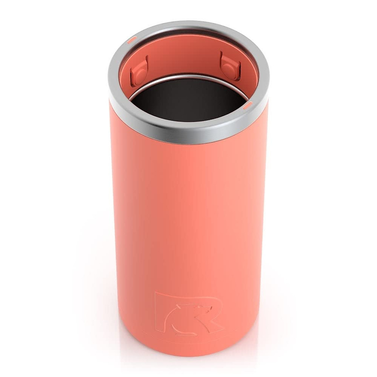 RTIC Skinny Can Cooler, Fits all 12oz Slim Cans, Coral, Insulated Stainless Steel, Sweat-Proof, Keeps Cold Longer