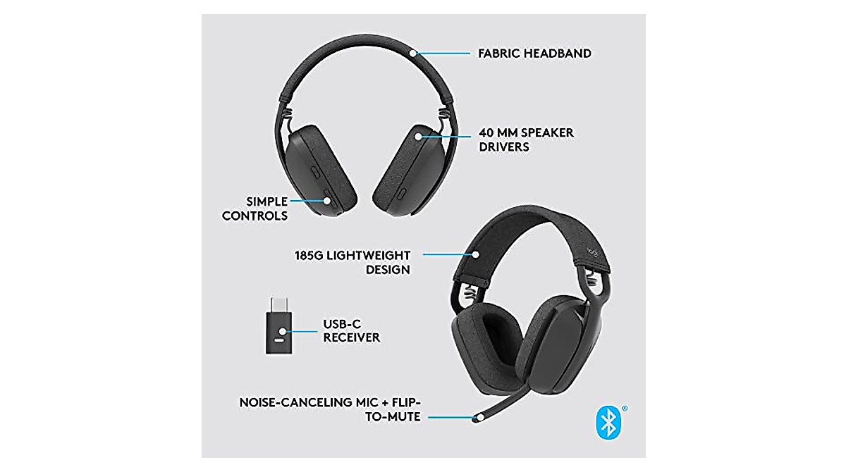 Logitech Zone Vibe Wireless Headphones for Video Calls