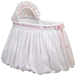 Baby Doll Bedding Pretty Ribbon Bassinet Bedding Set, Pink