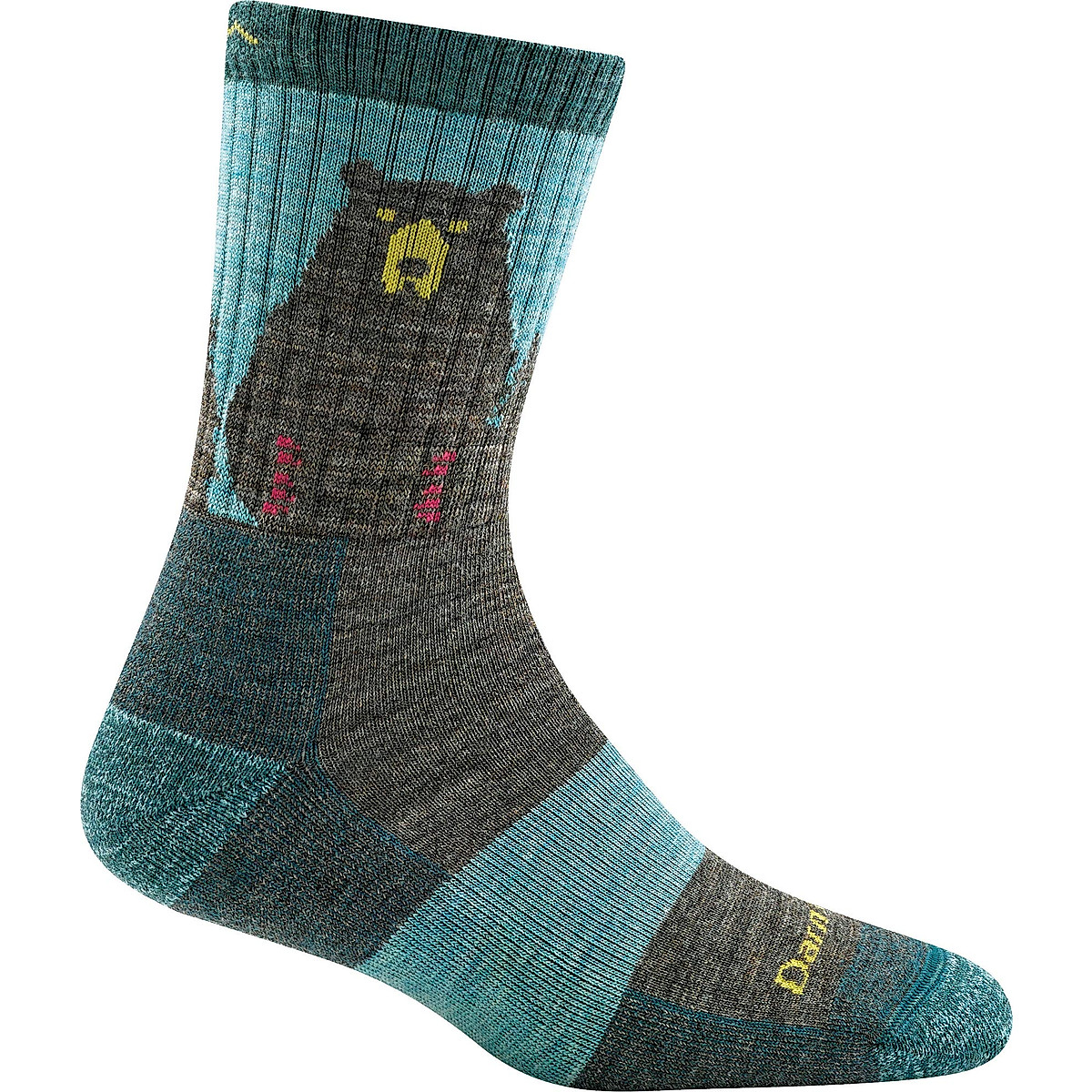 Darn Tough Women's Bear Town Micro Crew Lightweight with Cushion Sock (Style 1970) - Aqua, Medium