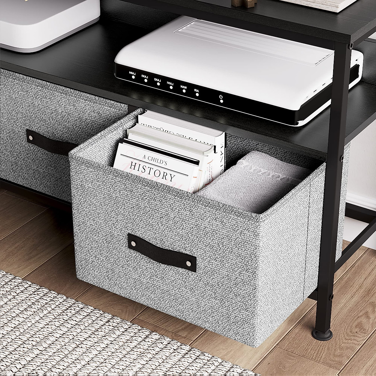 IDEALHOUSE Dresser TV Stand, Entertainment Center with Storage, 50 Inch TV Stand for Bedroom Small TV Stand Dresser with Drawers and Shelves, TV & Media Console Table Furniture for Living Room, Grey