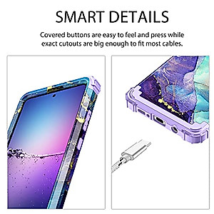 Rancase for Galaxy A51 5G Case,Three Layer Heavy Duty Shockproof Protection Hard Plastic Bumper +Soft Silicone Rubber Protective Case for Samsung Galaxy A51 5G,Purple