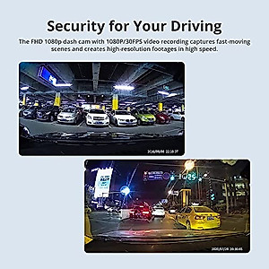 AZDOME Dual Dash Cam Front and Rear, 3 inch 2.5D IPS Screen Car Driving Recorder, 1080P FHD Dashboard Camera, Waterproof Backup Camera Night Vision, Park Monitor, G-Sensor, for Car Taxi with 32GB Card