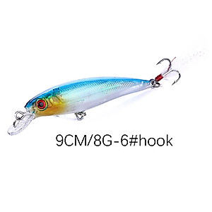 OriGlam 10pcs 3D Artificial Minnow Fishing Lures Baits, Fishing Tackle CrankBait Bass, Hard Bait Swimbait Fishing Lure