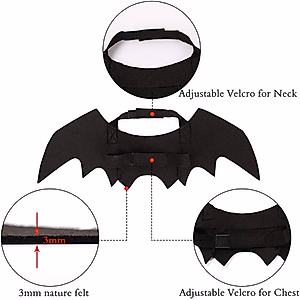 Dog Bat Costume, Halloween Pet Costume Bat Wings Cosplay Medium Dog Dress Up Accessories for Party