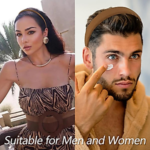 VELSCRUN 7 Pcs Different Headbands for Women Fashion Brown Knotted Solid Head Bands Pearl Headband Non Slip Hair Band for Womens Thin Thick Short Hair Face Wash Hair Accessories Gifts for Women Gilrs