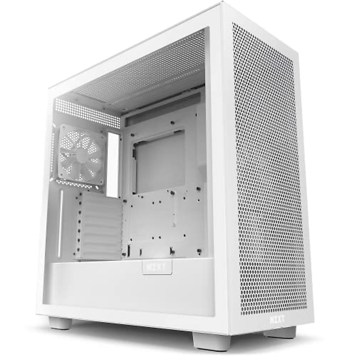 NZXT H7 Flow - CM-H71FW-01 - ATX Mid Tower PC Gaming Case - Front I/O USB Type-C Port - Quick-Release Tempered Glass Side Panel - White