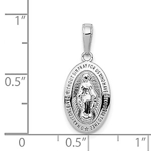 14k White Gold Miraculous Medal Pendant Fine Jewelry For Women Gifts For Her
