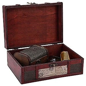 ZJchao Vintage Storage Case, Old-Fashioned Style Decorative Storage Box Can Be Used As Photography Props, Delicate Hand-Made Decoration Crafts for Home Desk and Office Table(#2)