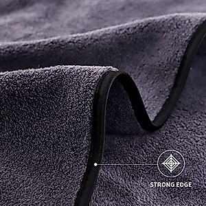 Cosy Family Microfiber 4 Pack Bath Towel Set, Lightweight and Quick Drying, Ultra Soft Highly Absorbent Towels for Bathroom, Gym, Hotel, Beach and Spa (Dark Grey)