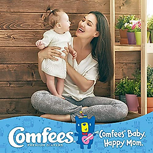 Comfees Baby Diapers for Newborns, 42 Count, Size N