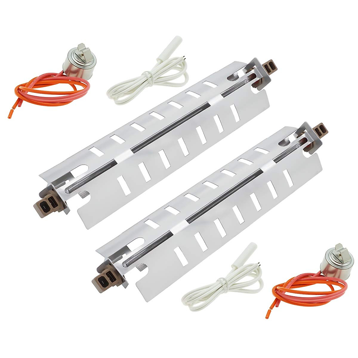 Siwdoy 2 PC WR51X10055 Defrost Heater, 2 PC WR55X10025 Temperature Sensor and 2 PC WR50X10068 Defrost Thermostat Compatible with GE Hotpoint Replaces WR51X10030 AP3183311