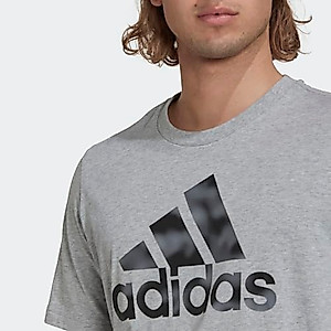 adidas Men's Essentials Camouflage Printed Tee, Medium Grey Heather, Large