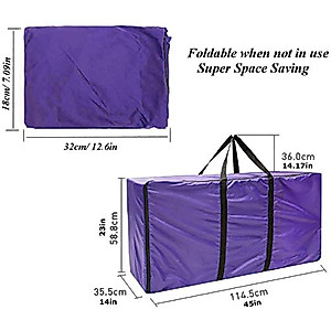 Padyrytu Hay Bale Storage Bag, 420D Large Tote Hay Bale Carry Bag, Foldable Portable Horse and Livestock Hay Bale Bags with Zipper Waterproof, Fits for Tree Storage (45''x 14'' x 23'') Purple