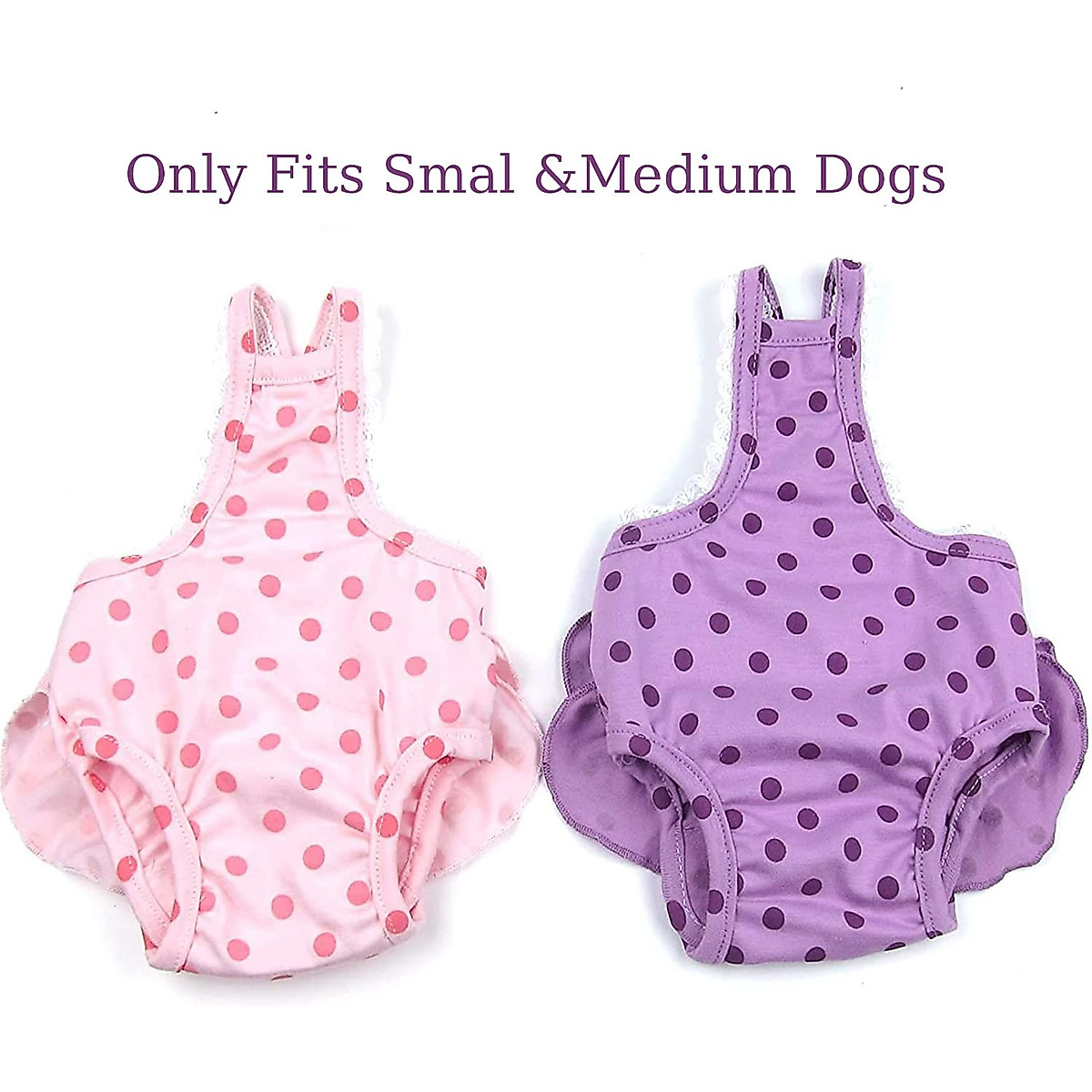 2 Pieces Washable Female Diapers with Suspender Comfort Reusable Doggy Diapers Reusable Puppy Sanitary Panties Dog Underwear Diaper for Small Girl Dogs in Period Heat (Pink&Purple, 3XL)