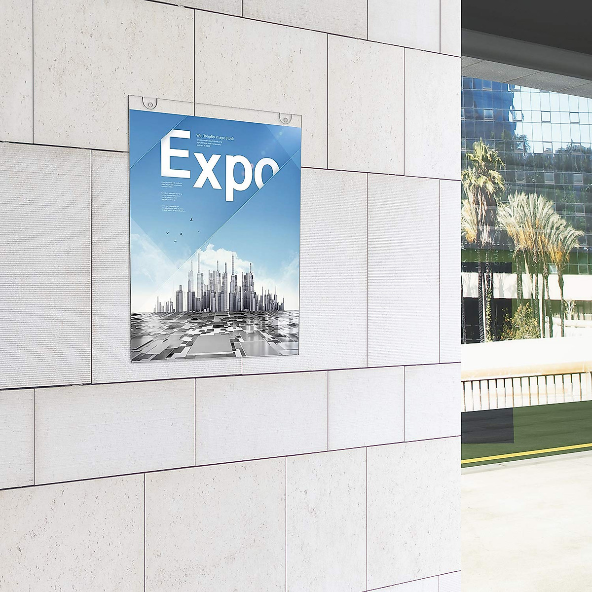 Acrylic Sign Holder 8.5" X 11" - Wall Mount Acrylic Frames for Picture, Poster and Flyer - Clear Plastic Sign Holder with 3M Tape Adhesive, Suction Cups and Screws, Pack of 6 Thick Poster Holder