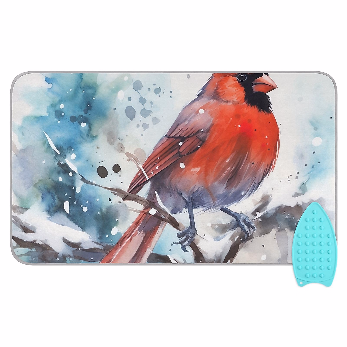 GOODOLD Christmas Bird Ironing Mat Portable Travel Ironing Pad for Washer,Dryer,Table Top, Iron Board Alternative Cover, Large Heat Resistant Ironing Blanket