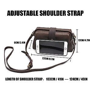 Top-Handle Bags Leather Crossbody Bags for Women Shoulder Bags Handmade Phone Purse Handbags Vintage Small Nice Little Messenger Bag, Coffee