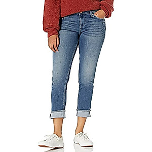 Riders by Lee Indigo Women's Fringe Cuff Boyfriend Jean, Mid Wash, 12