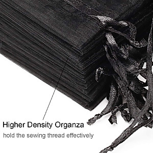 Akstore 100Pcs 2.8"x3.6"(7x9cm) Sheer Drawstring Organza Jewelry Pouches Wedding Party Christmas Favor Gift Bags (Mixed Color)